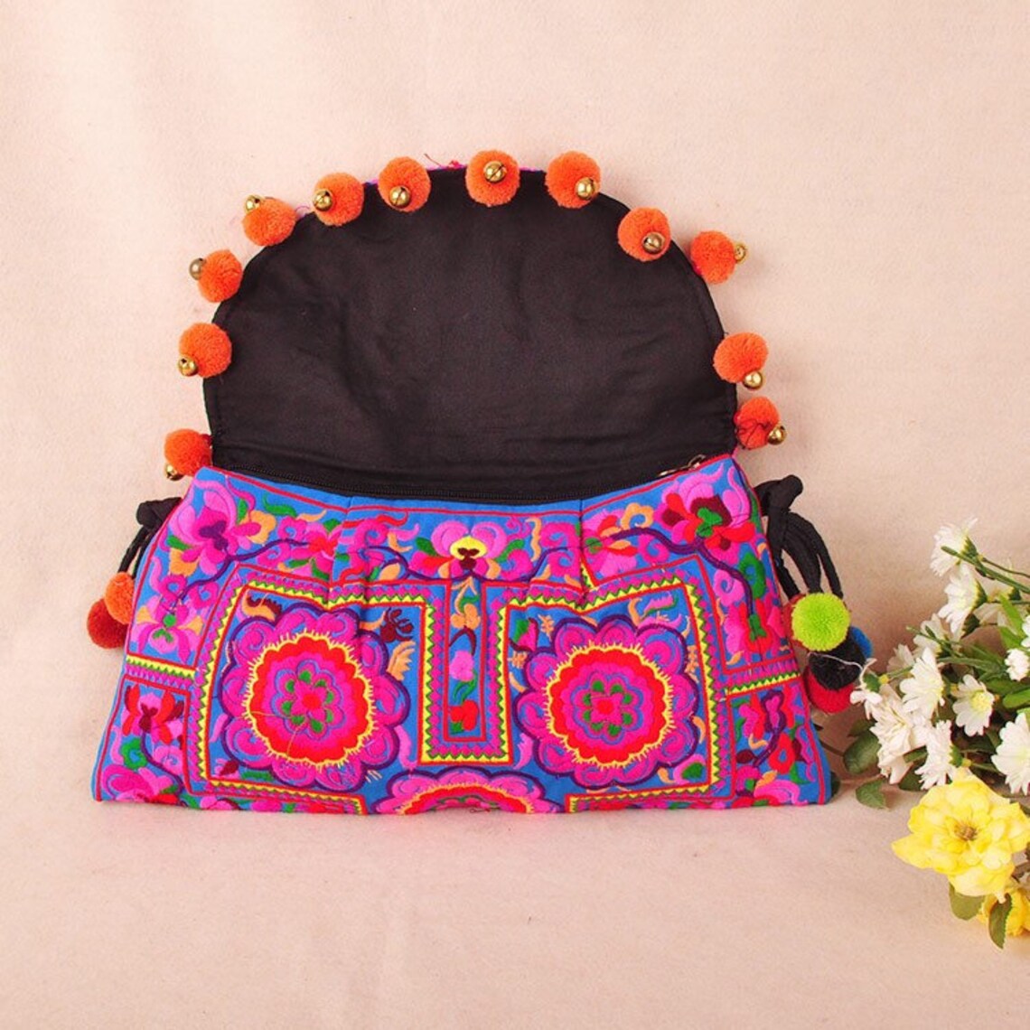 Colorful Multi-use Embroidered handmade clutch bag-Wedding | Etsy