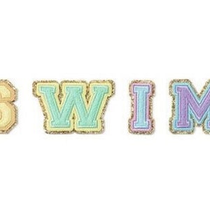 New Style ADHESIVE Varsity GLITTER Patch-letter Patch-laptop Stickers ...