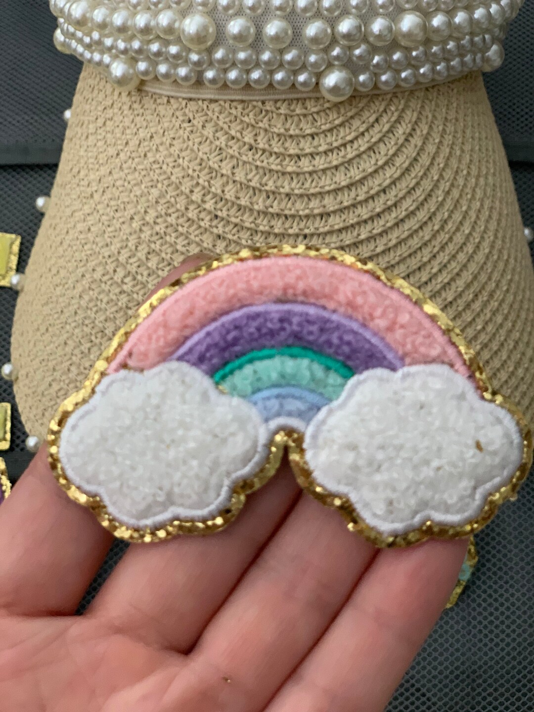 ADHESIVE Rainbow Chenille Patch-chenille Glitter Patch - Etsy