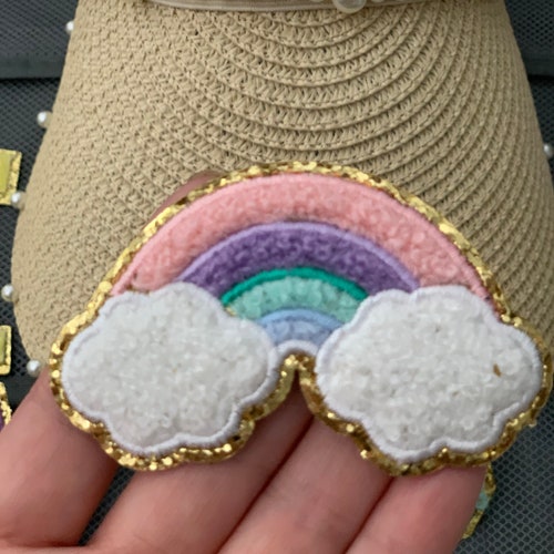 ADHESIVE Rainbow Chenille Patch-chenille Glitter Patch - Etsy