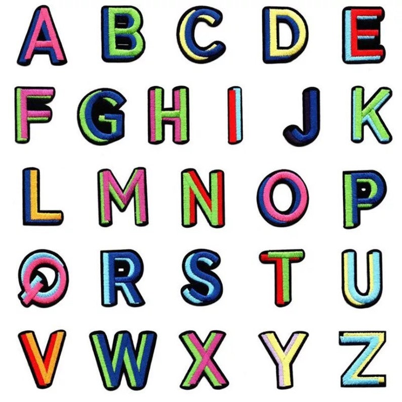 Letter A thru Z Multi-color alphabet patches/Sew or Iron On | Etsy
