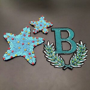 Embroidered Beaded Letter B Patch-iron on Creative Patch-sew on Patch ...