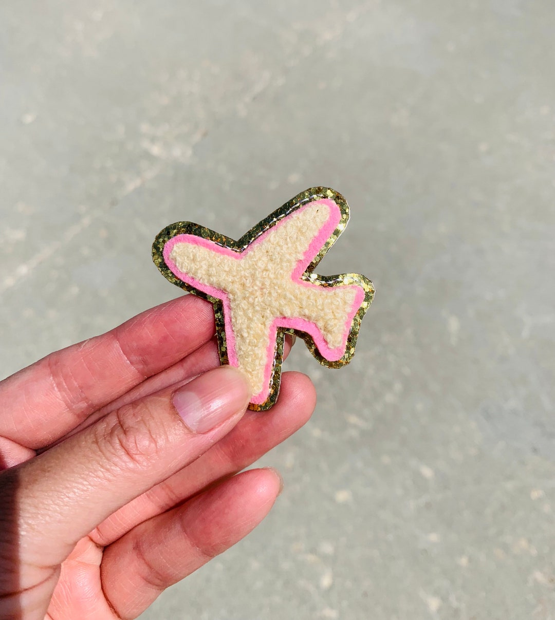 ADHESIVE Airplane Chenille Patch-chenille Glitter Patch -airplane ...
