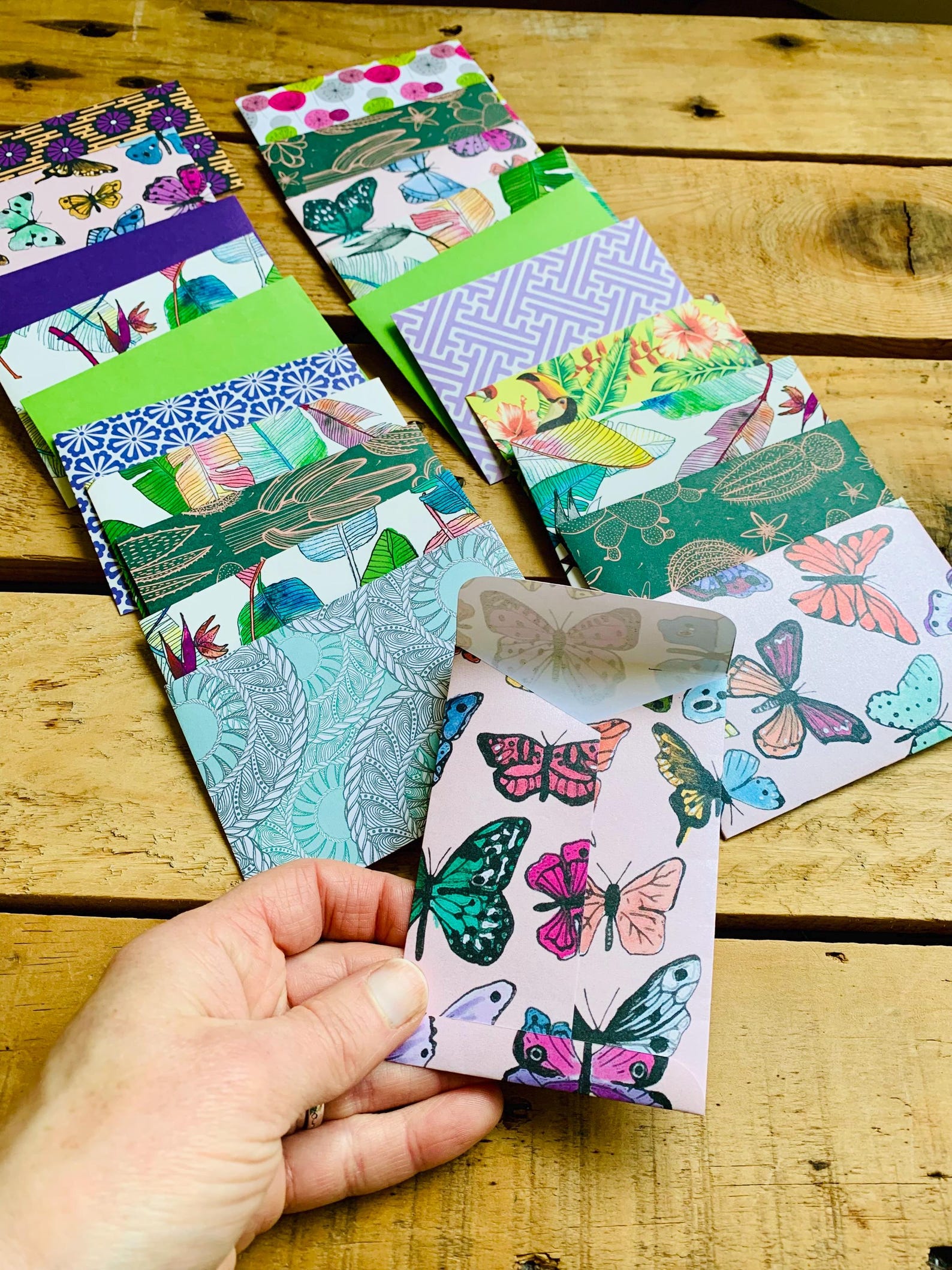 Recycled Paper Envelopes, Handmade Variety Packs in Different Designs ...