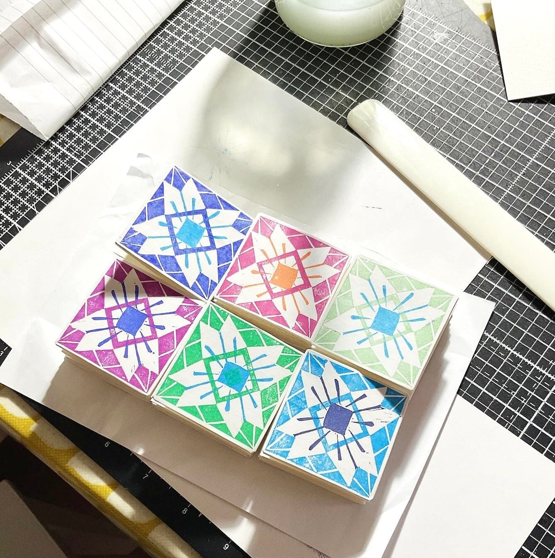 Mini Watercolour Concertina Sketch Pads With Hand-printed Tile Covers ...