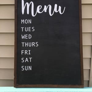 Chalkboard Menu Sign Wood Menu Sign Menu Sign Custom Sign Rustic Wood ...