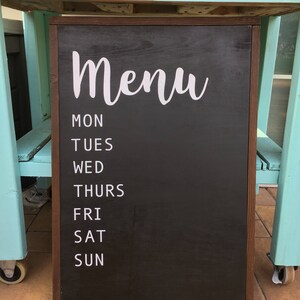 Chalkboard Menu Sign Wood Menu Sign Menu Sign Custom Sign Rustic Wood ...