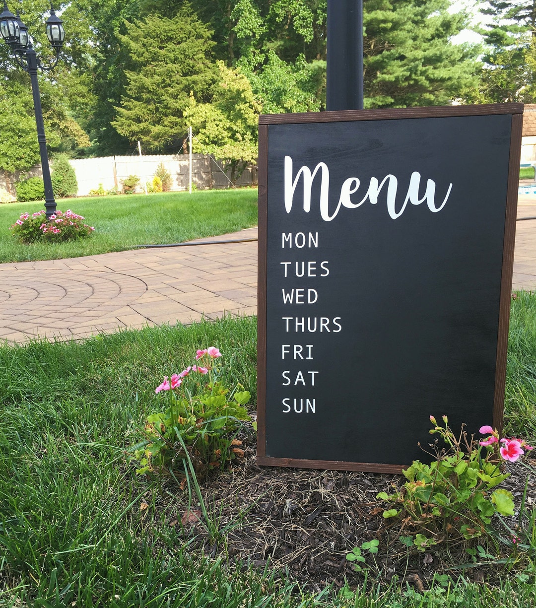 Chalkboard Menu Sign Wood Menu Sign Menu Sign Custom Sign Rustic Wood ...