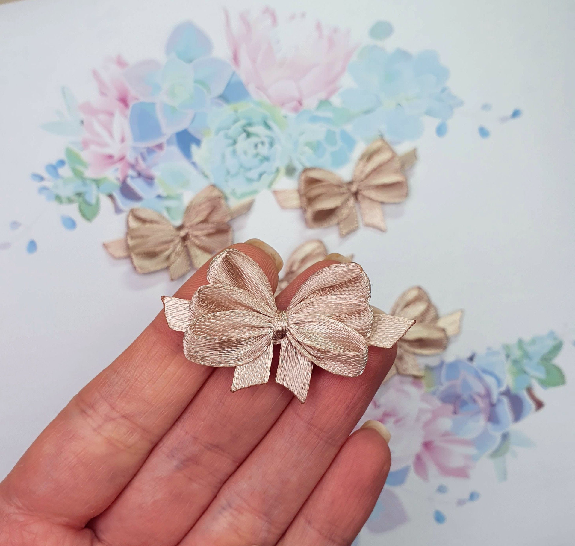 Gold Sand Ribbon Bows Handmade Craft Bows Small Decorative - Etsy
