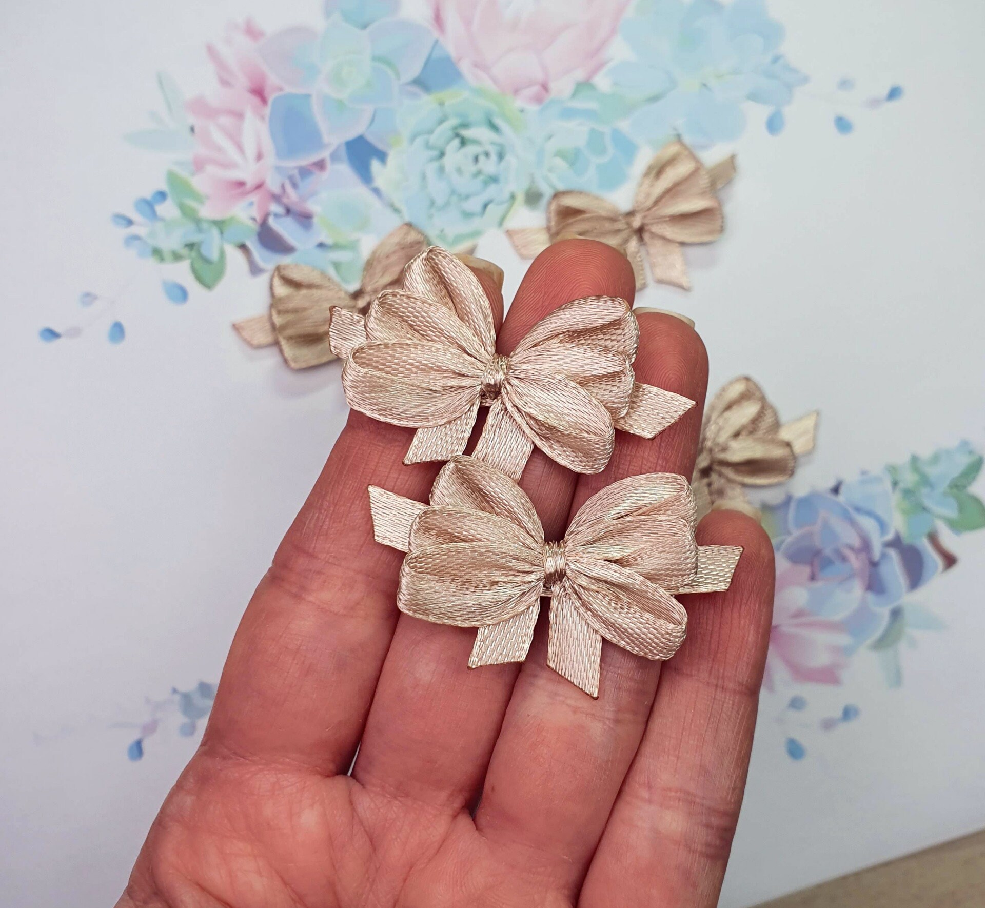 Gold Sand Ribbon Bows Handmade Craft Bows Small Decorative - Etsy