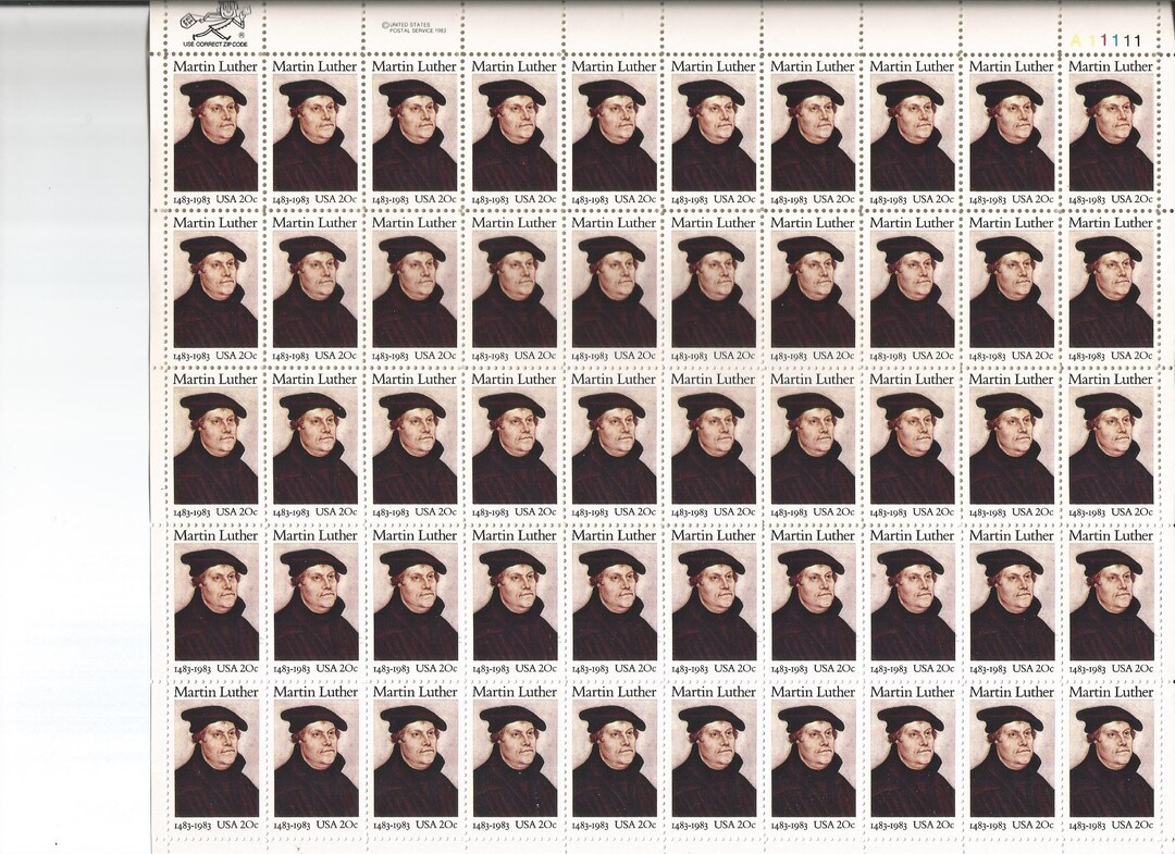 Martin Luther 1983 20 Cents Full Sheet Stamps - Etsy