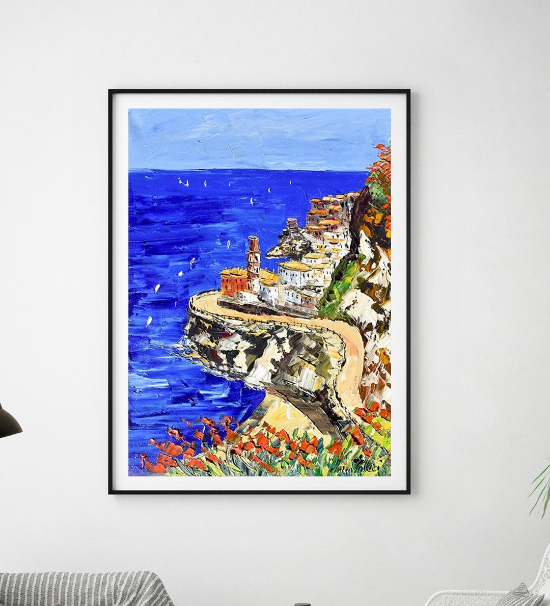 Amalfi Coast Painting, Atrani, Impressionist Art, Oil Painting, Marco ...