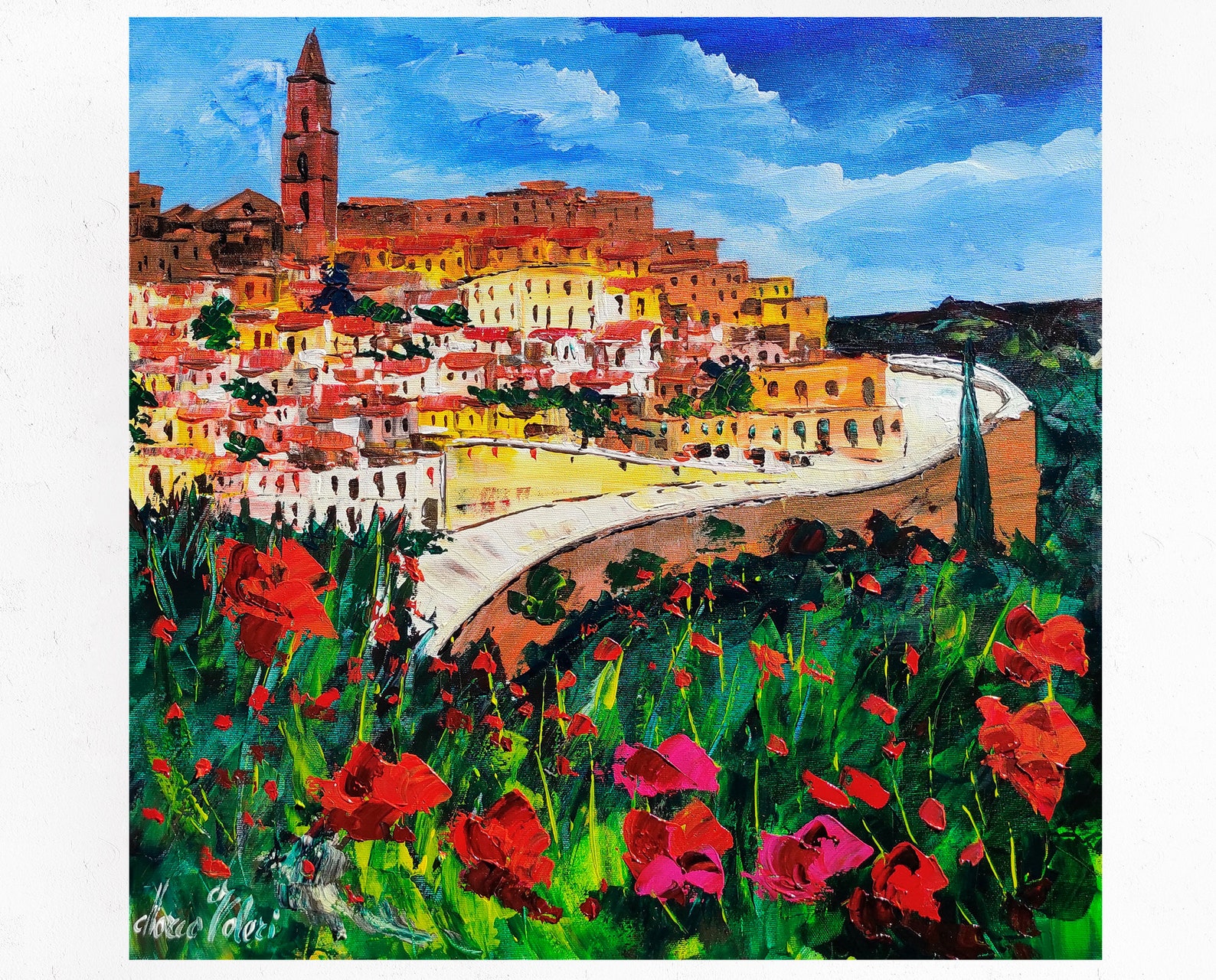Matera Painting on Canvas Basilicata Italy Wall Art Decor - Etsy