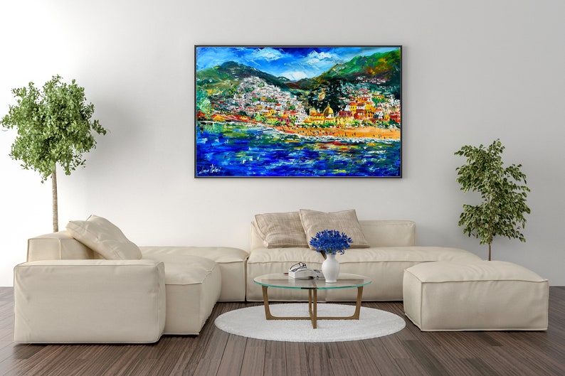 Positano Painting on Canvas Amalfi Coast Wall Art Decor - Etsy