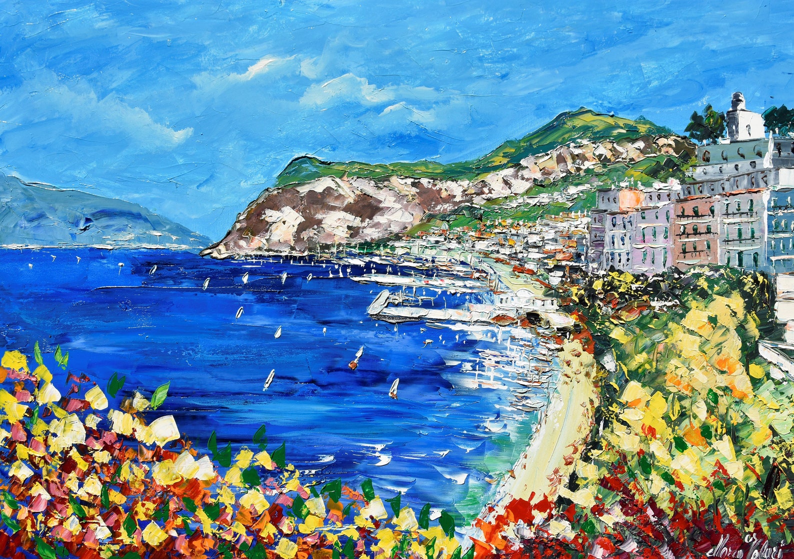 Capri Painting on Canvas Wall Art Decor Gift Idea. Oil on | Etsy