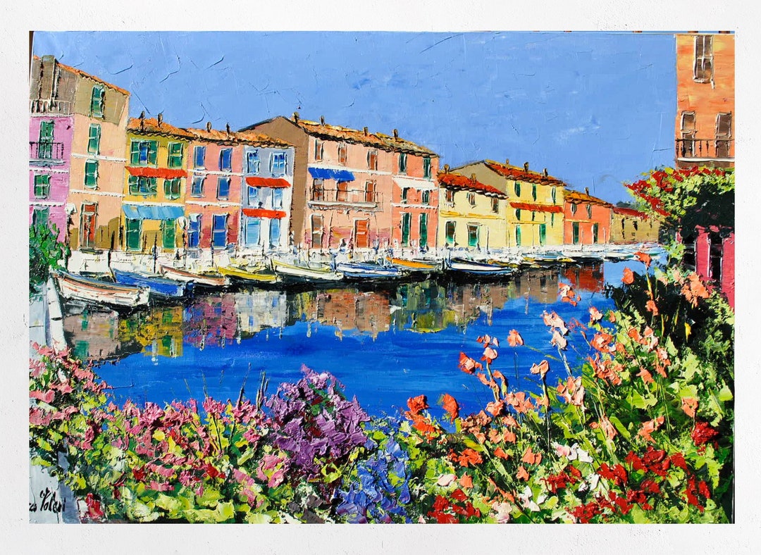 Côte D'azur Painting on Canvas, France, Oil Painting, Impressionist Art ...
