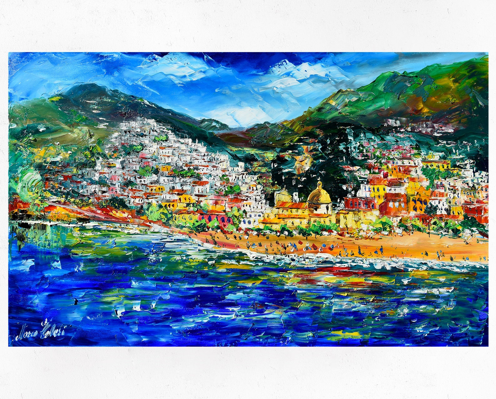 Positano Painting on Canvas Amalfi Coast Wall Art Decor - Etsy