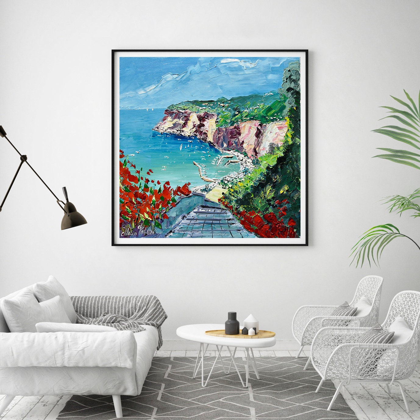 Capri Painting the Coast Painting on Canvas Wall Art Decor - Etsy