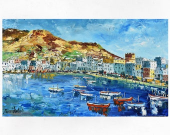 Forio Ischia Amalfi Coast Italy Painting on Canvas Oil - Etsy