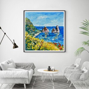 Capri Painting on Canvas, I Faraglioni, Wall Art Decor, Gift for Woman ...