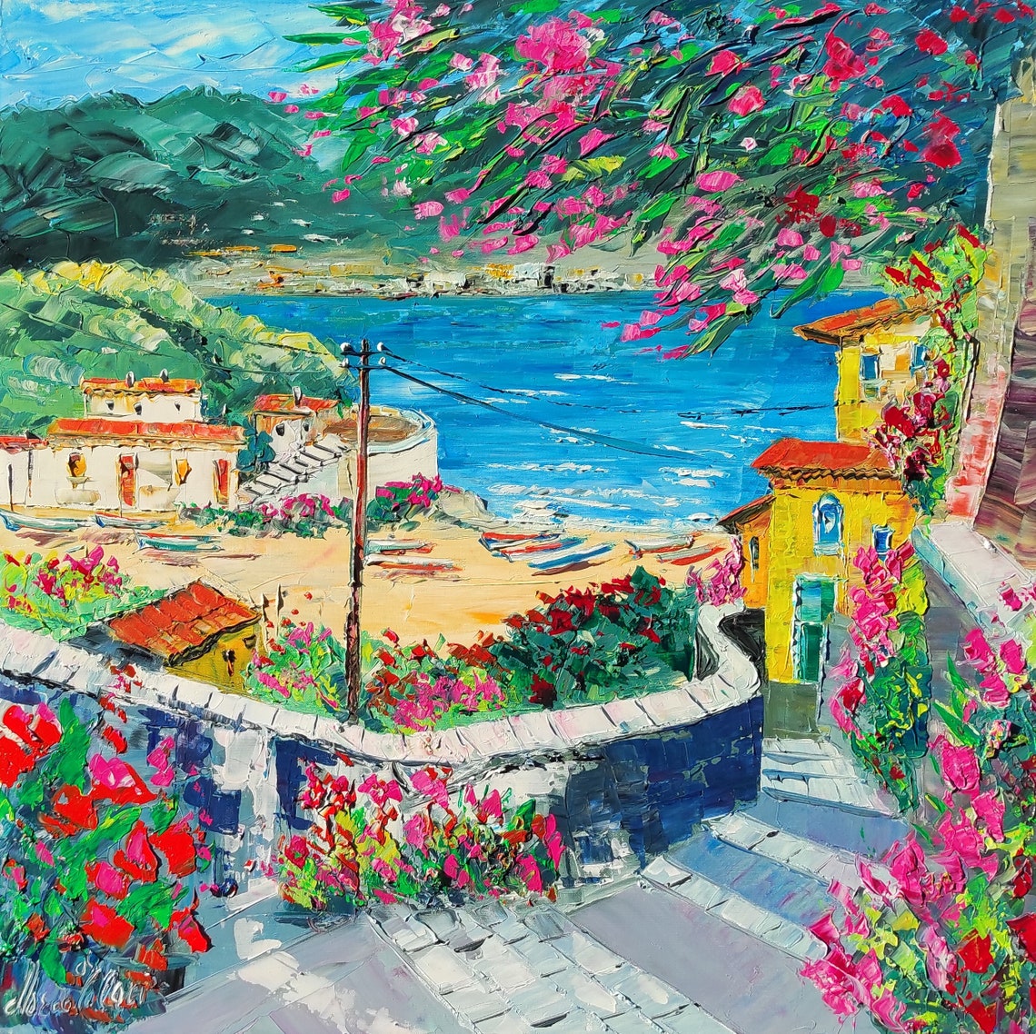 Sicily Painting on Canvas Wall Art Decor Gift Idea. Oil on | Etsy