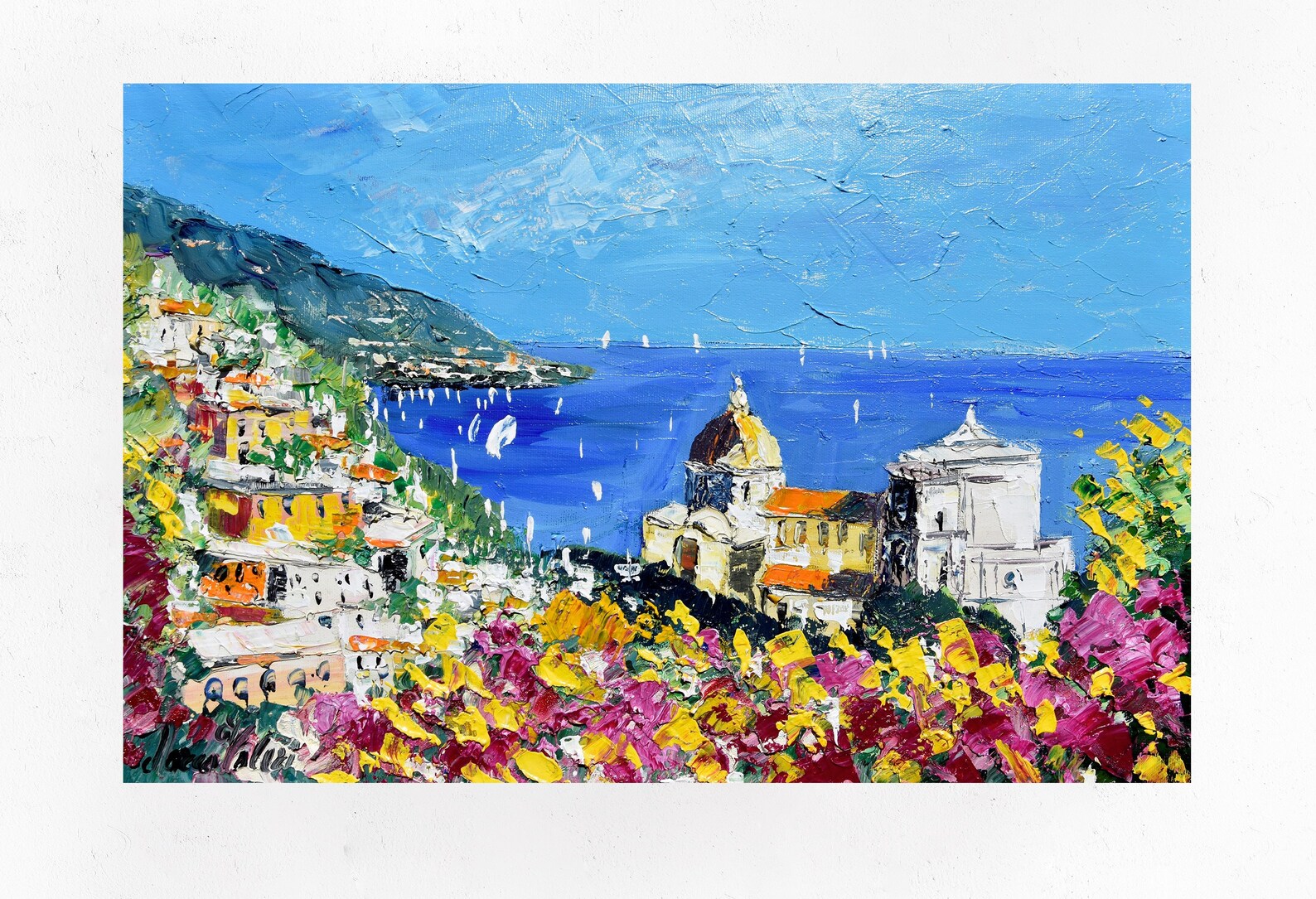 Positano Painting on Canvas Art Painting Gift for Woman - Etsy