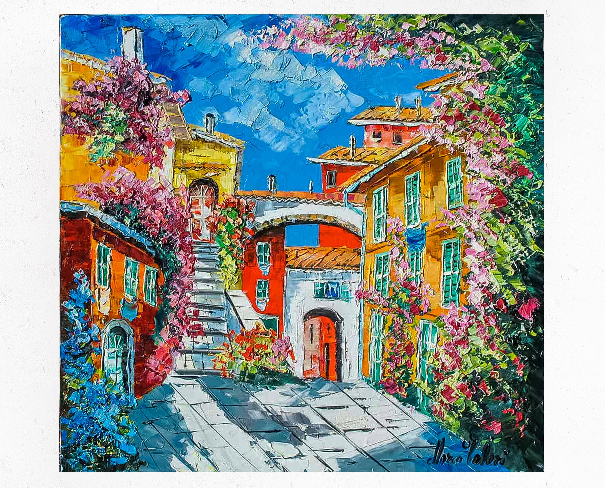 France painting on canvas French Riviera wall art decor | Etsy