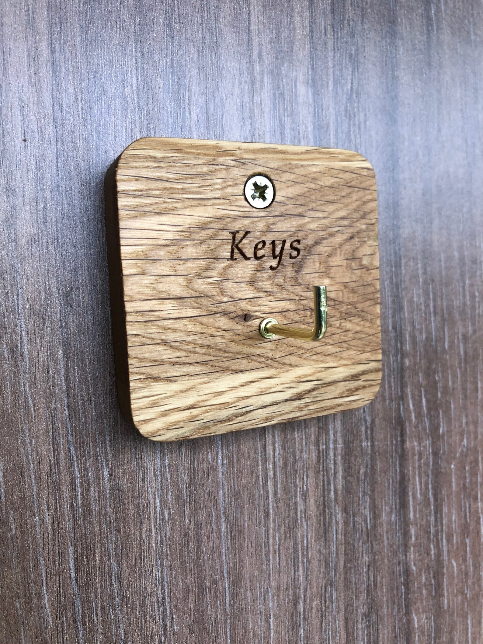 Reclaimed Oak Wood Key Hook: Entryway Key Organiser - Etsy UK