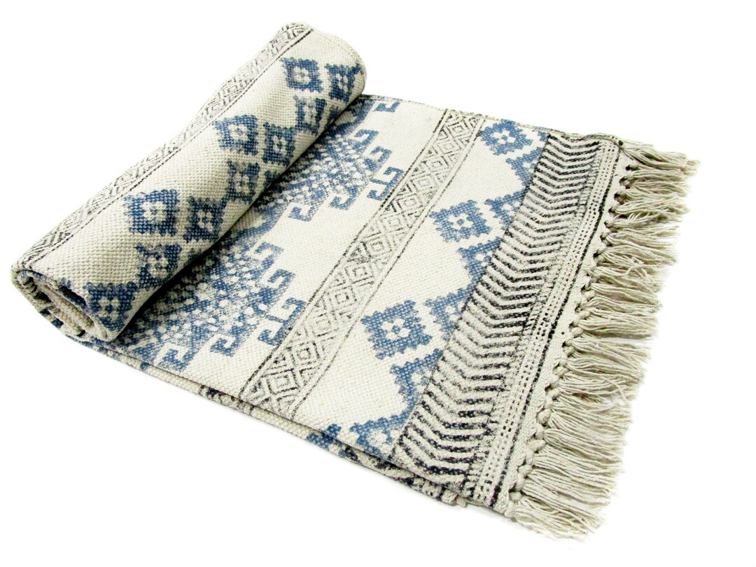 Indian Cotton Area Rug Handmade Floor Carpet Small Size Runner - Etsy