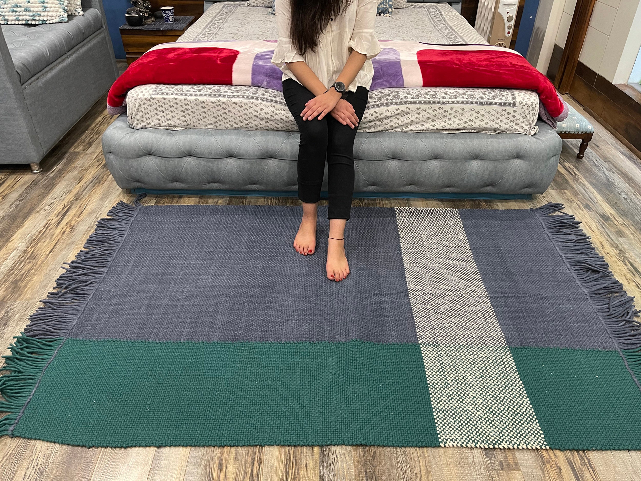 4x6 Feet Wool Rug Handmade Wool Rug Yoga Mat Carpet Rug Home Etsy