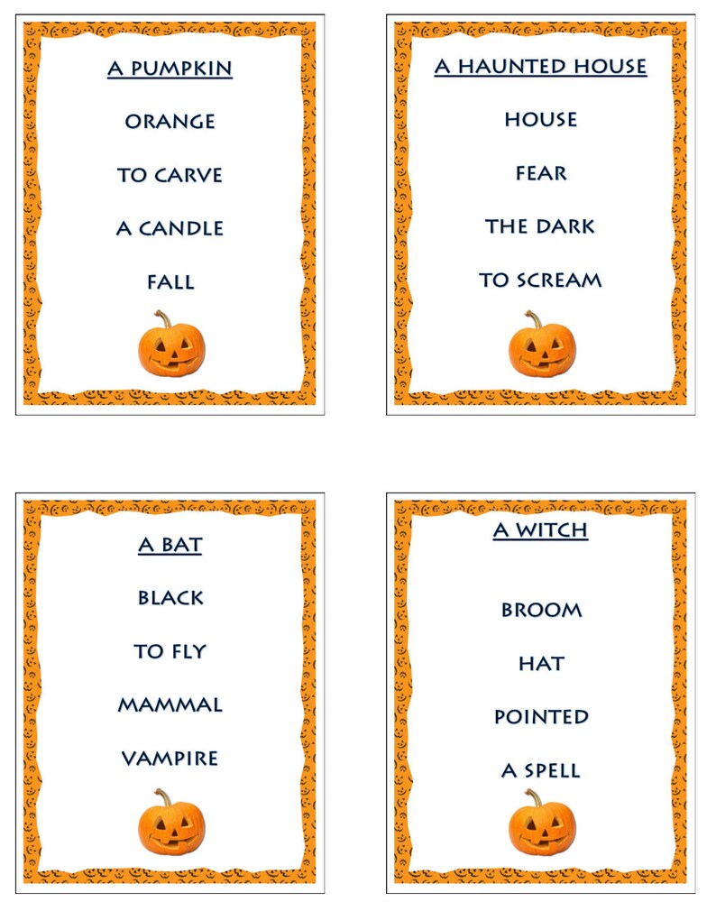 Halloween Taboo Game Family Fun for All Ages Printable - Etsy