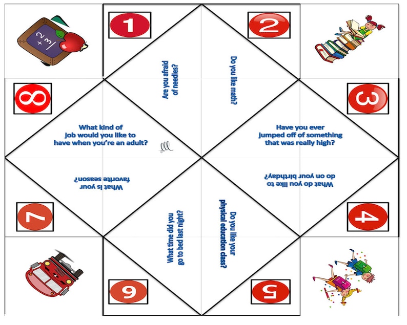 Cootie Catchers Fortune Tellers Party Favors DIY - Etsy