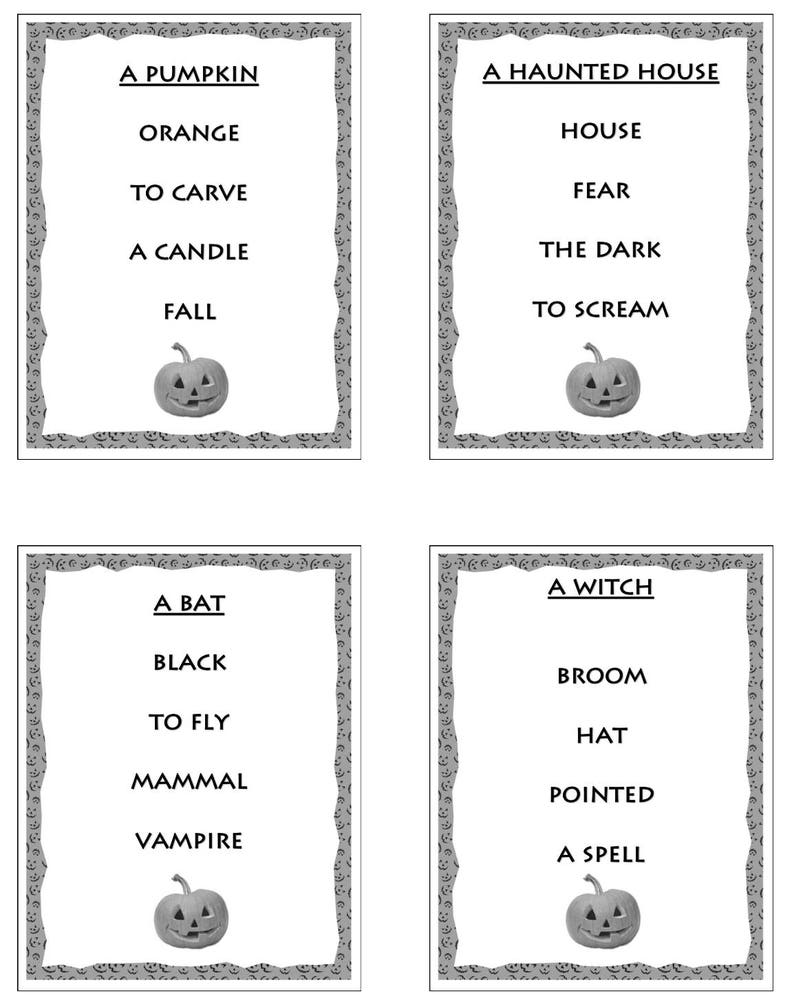 Halloween Taboo Game Family Fun for All Ages Printable - Etsy