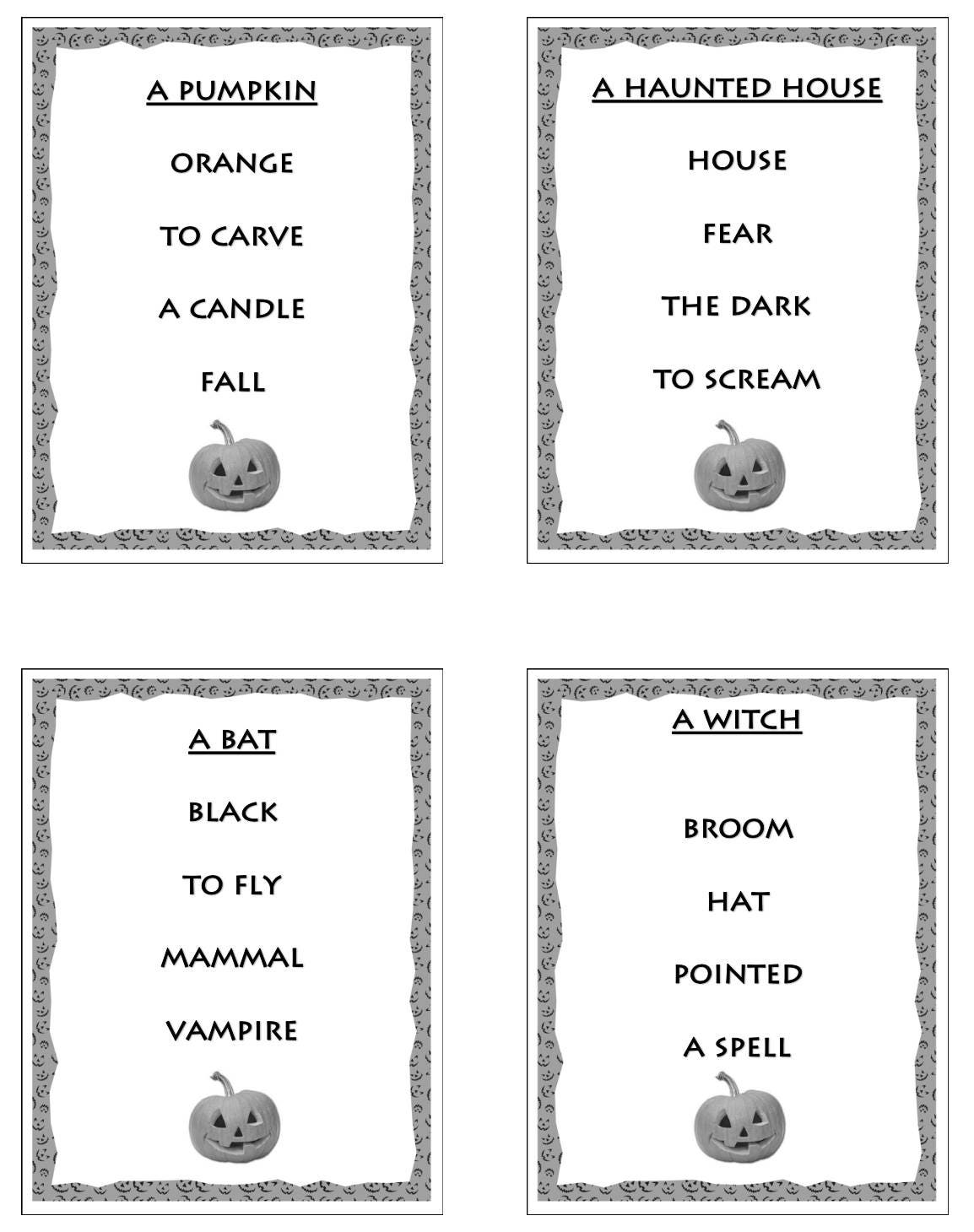 Halloween Taboo Game Family Fun for All Ages Printable - Etsy