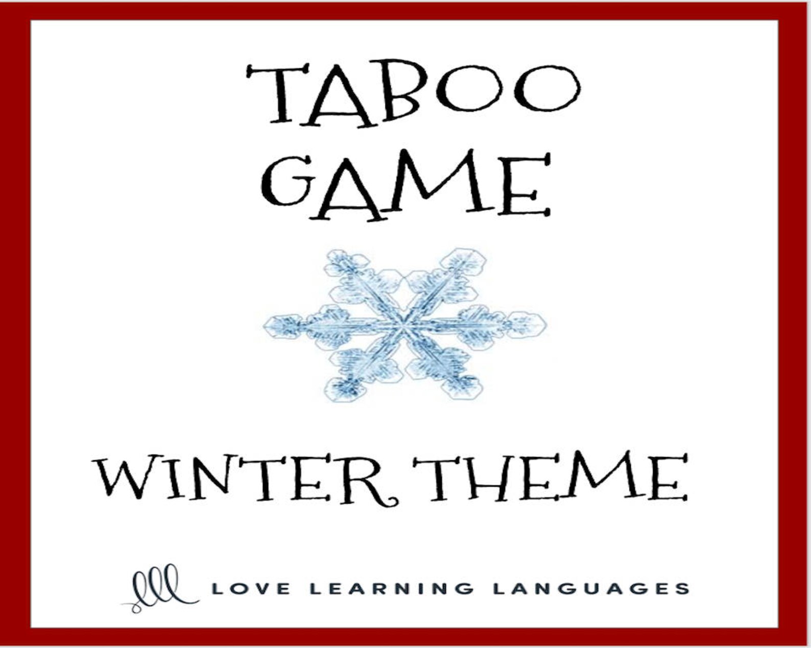 Winter Taboo Game - Family Fun for All Ages - Printable Download - Etsy