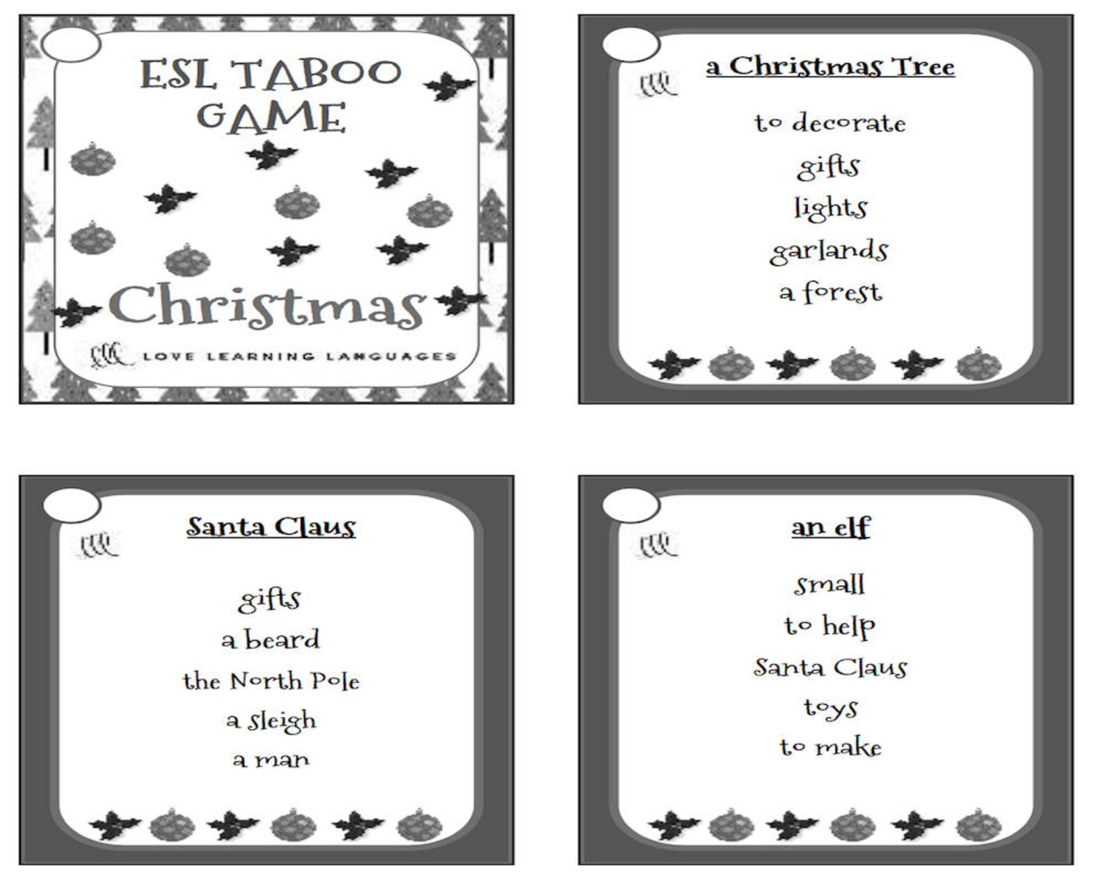 Christmas Taboo Game Family Fun for All Ages Printable | Etsy
