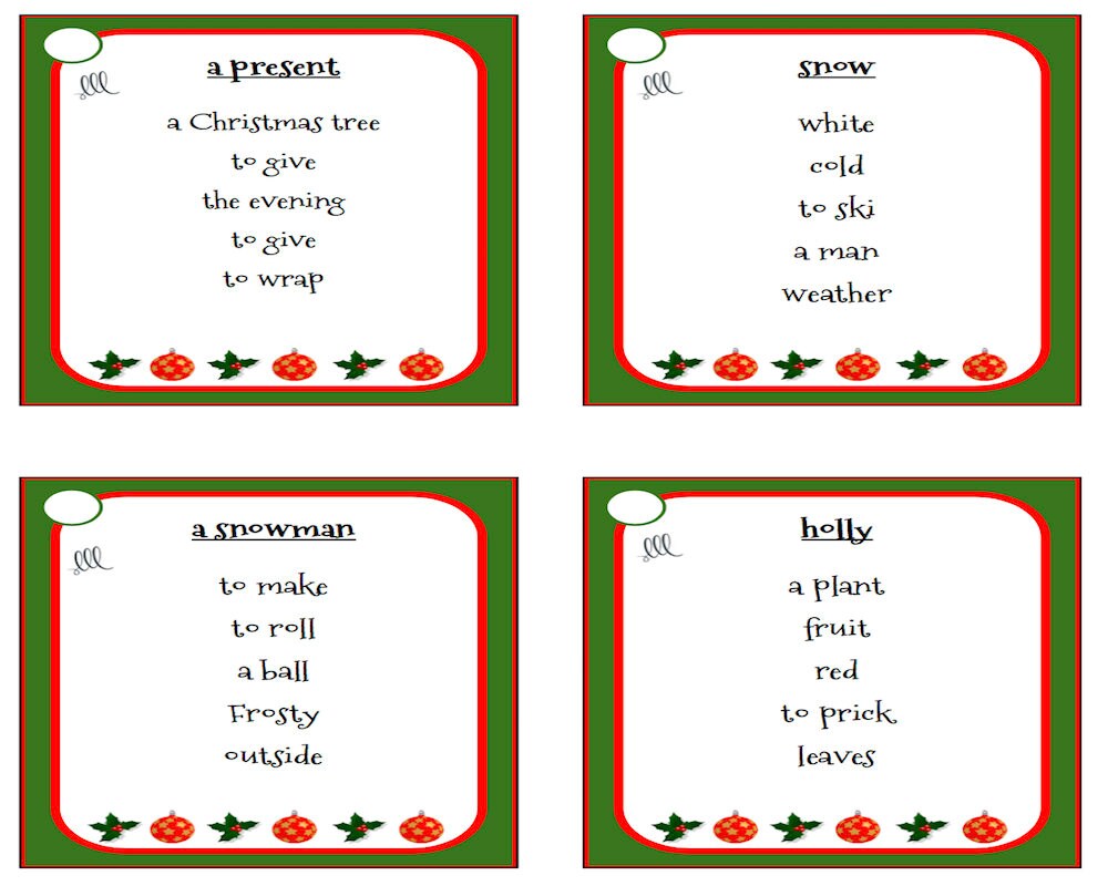 Christmas Taboo Game Family Fun for All Ages Printable | Etsy