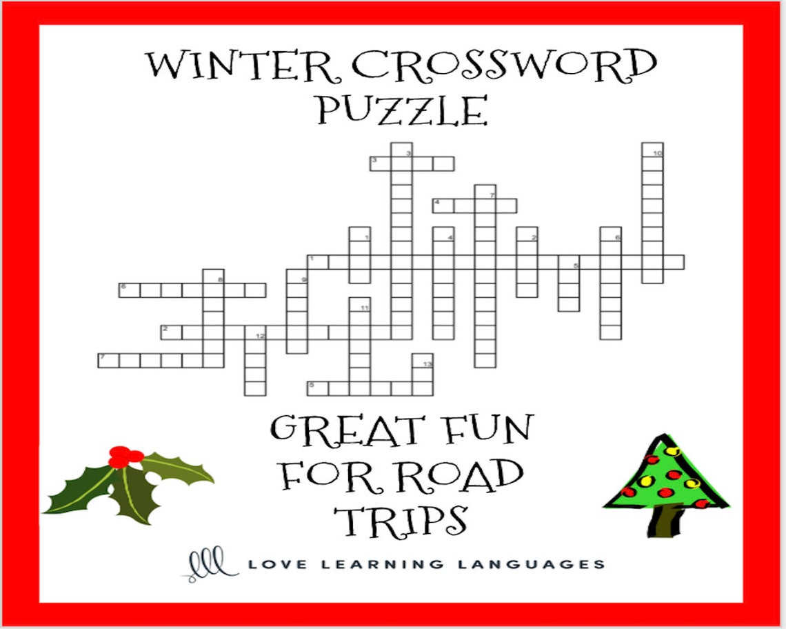 Winter Crossword Puzzle and Word Search - Party Game Printables - Etsy