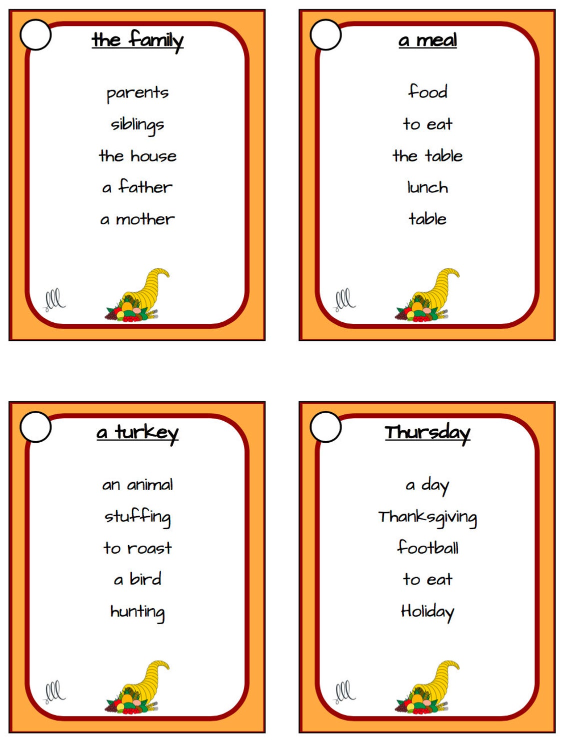 Thanksgiving Taboo Game Family Fun for All Ages Printable Download - Etsy