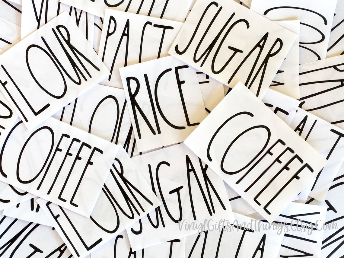 Custom Rae Dunn Inspired Vinyl 3 Decals-canister - Etsy