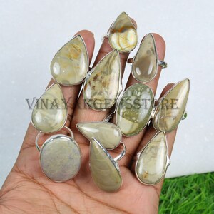 Trending Now Natural Flint Jasper Bezel Rings White Flint - Etsy