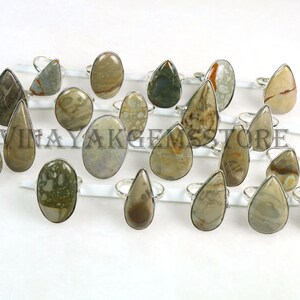 Trending Now Natural Flint Jasper Bezel Rings White Flint - Etsy