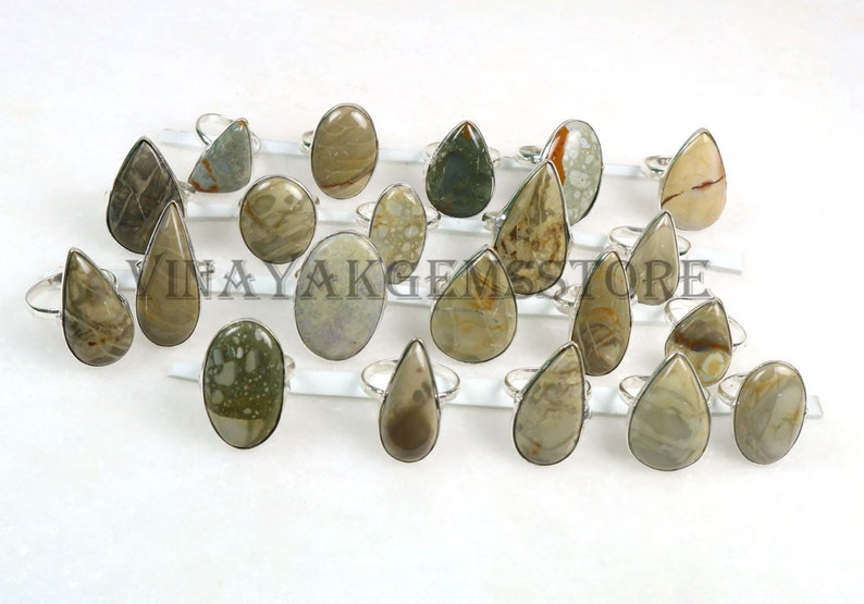 Trending Now Natural Flint Jasper Bezel Rings White Flint - Etsy