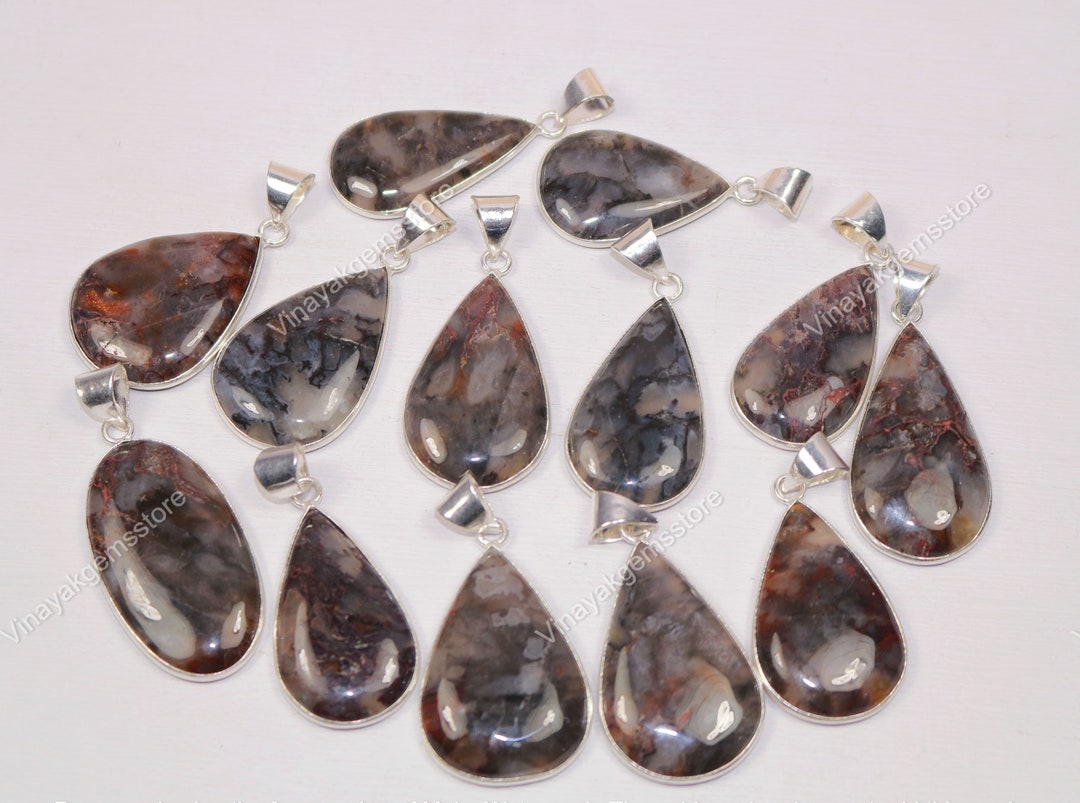 Natural Butter Lite Bezel Pendant, Butter Lite, Silver Plated Pendant ...