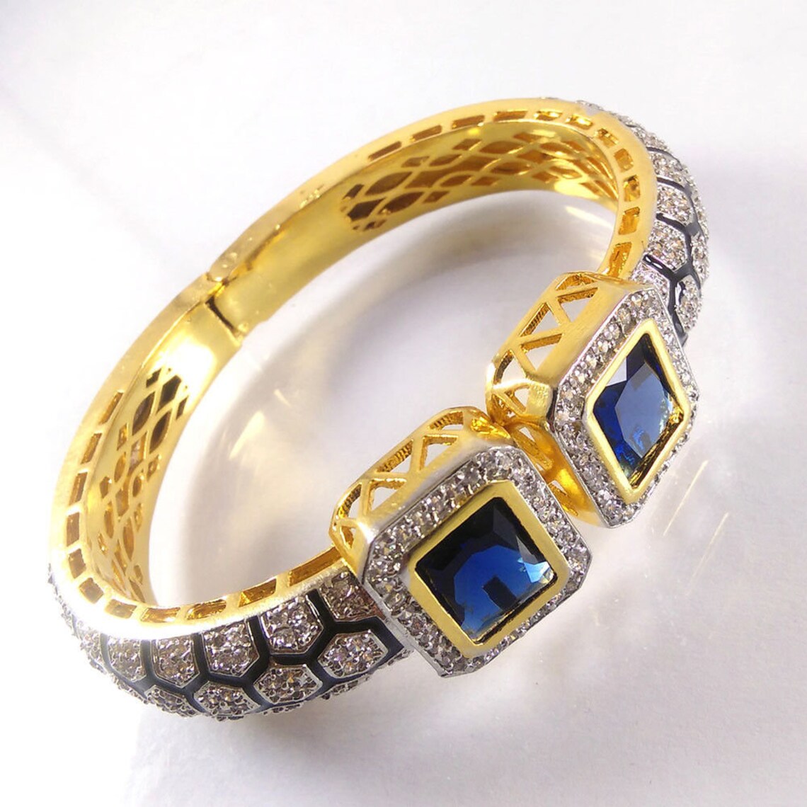 Beautiful Cuff Bangle Bracelet Gold Plated Bollywood Jewelry - Etsy