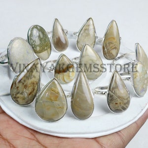 Trending Now Natural Flint Jasper Bezel Rings White Flint - Etsy