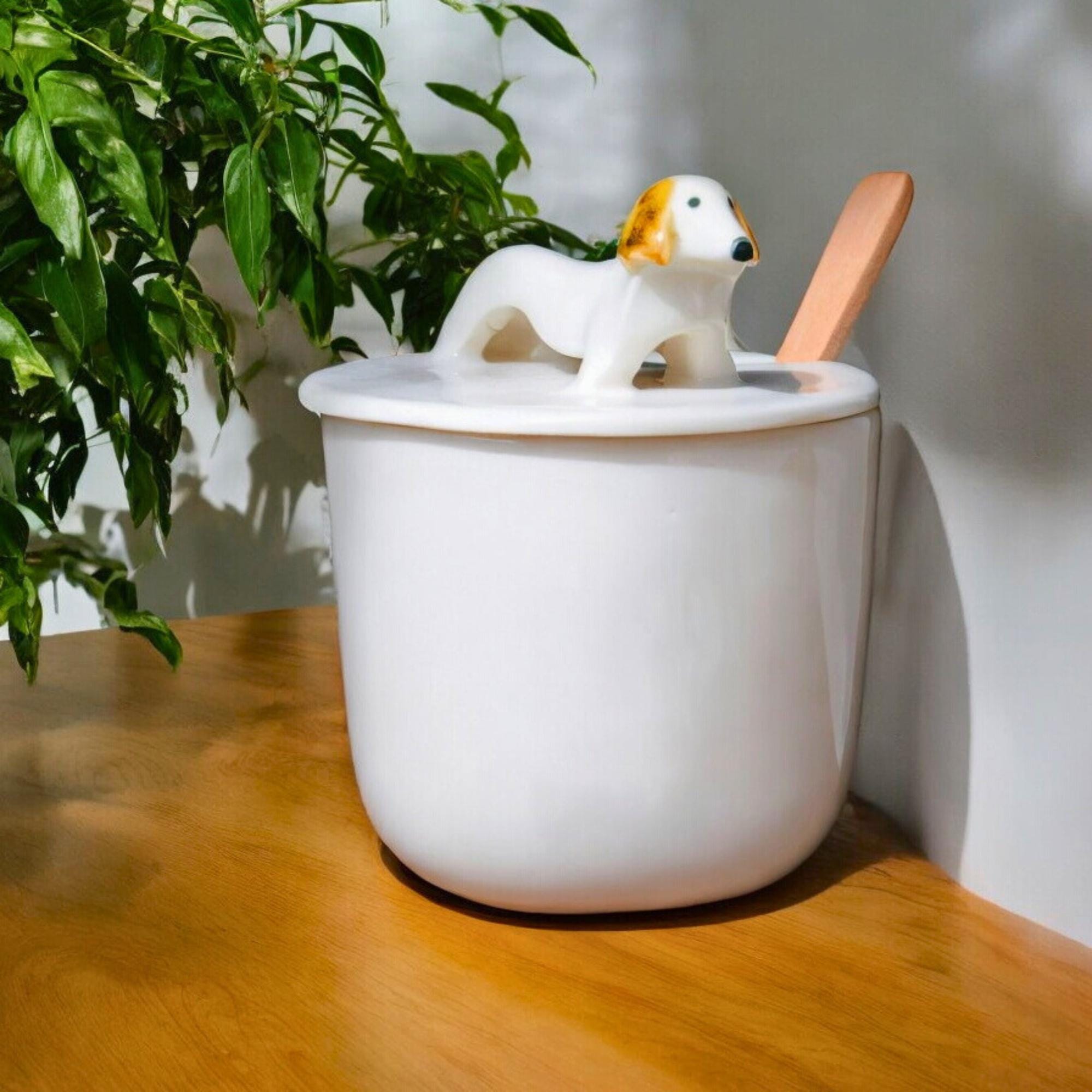 Dachshund Handmade Porcelain Salt/sugar Bowl, Dog-themed Kitchen Decor ...