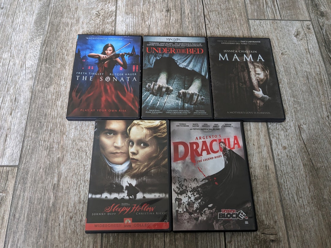 5 Horror Movie DVD Lot Sleepy Hollow Argento's Dracula Mama Under the ...