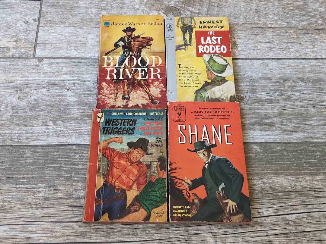 1940s 1960s Western Paperback Book Lot Western Triggers the Last Rodeo ...
