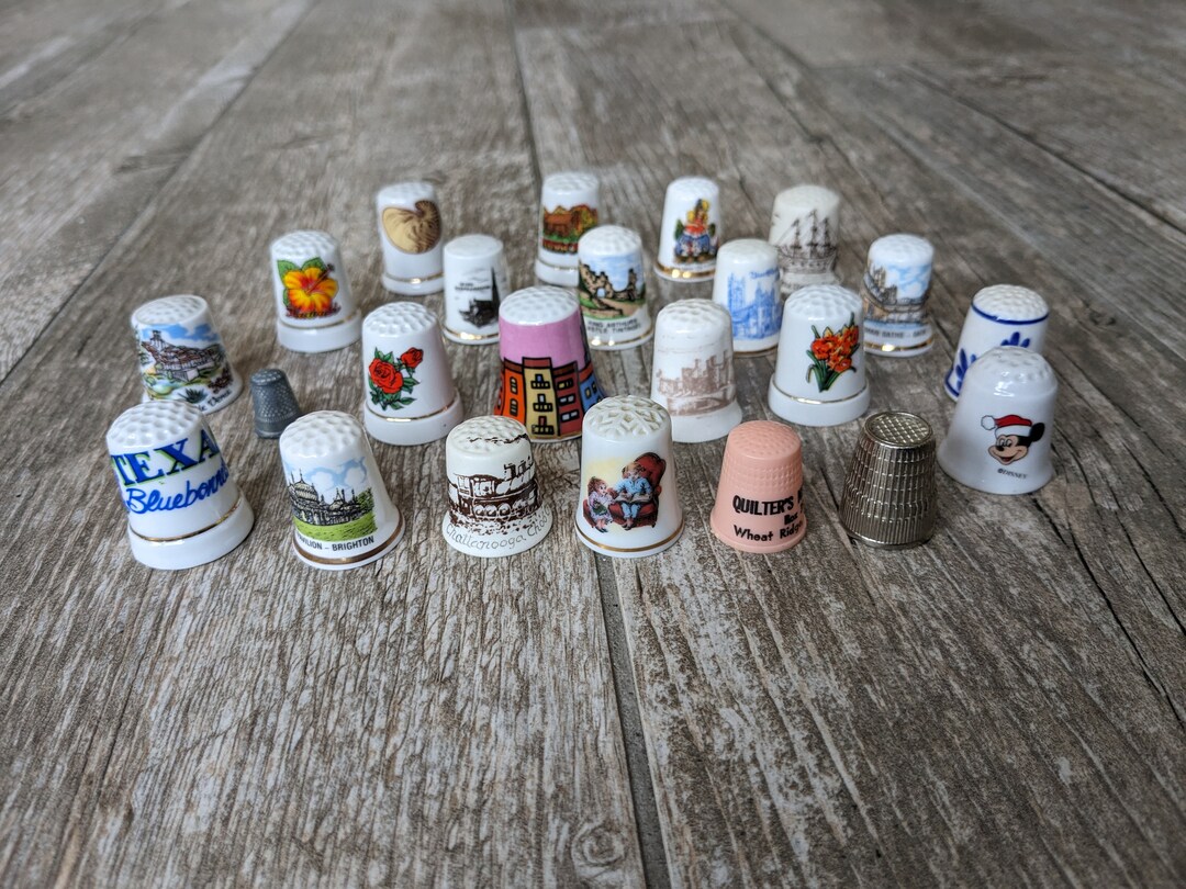 Large Souvenir Thimble Lot Great Variety Vintage Thimbles - Etsy